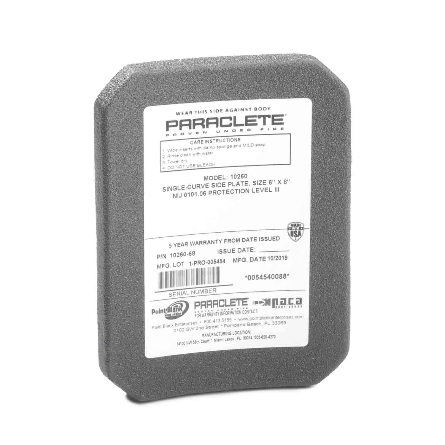 Paraclete LEVEL III PE Multi Curve Plate