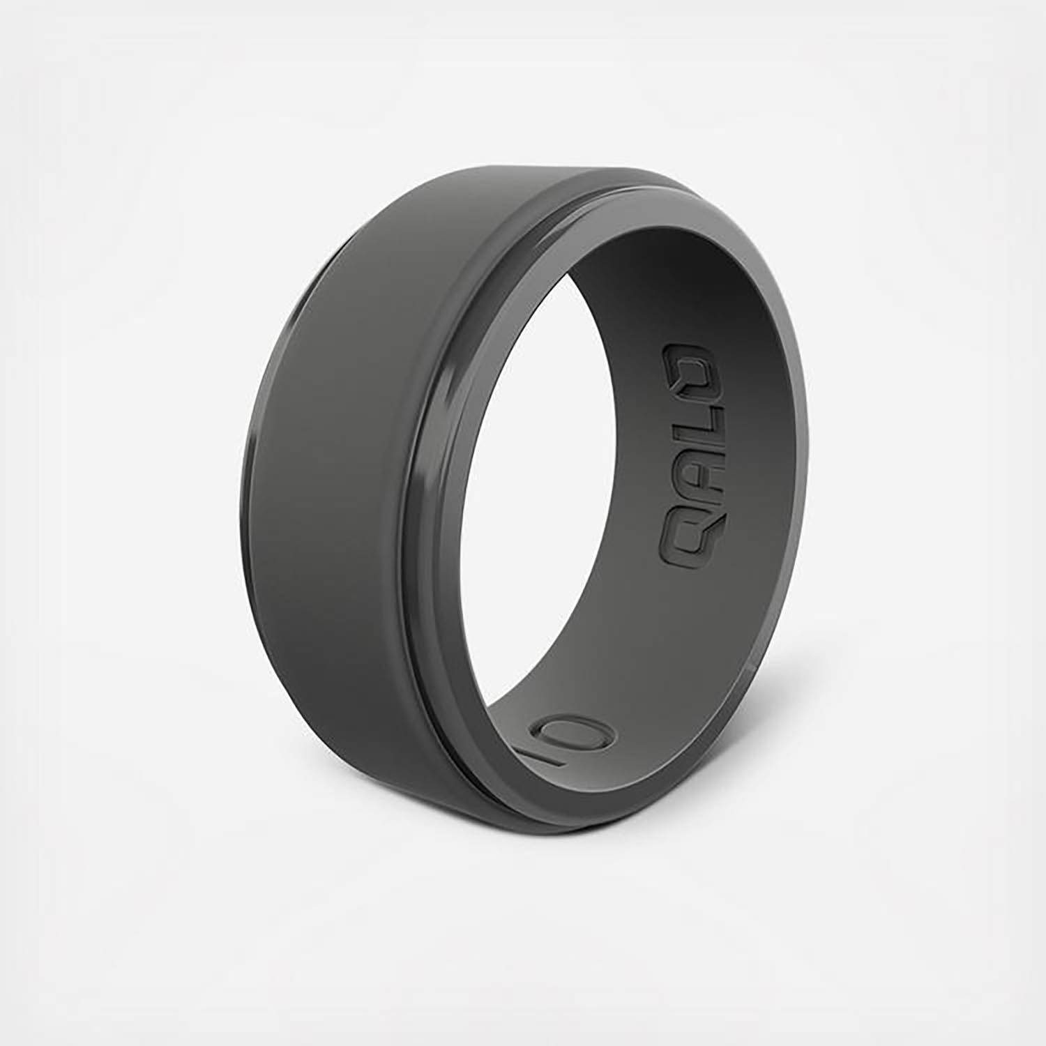 Qalo Men's Polished Step Edge Silicone Ring | US Patriot
