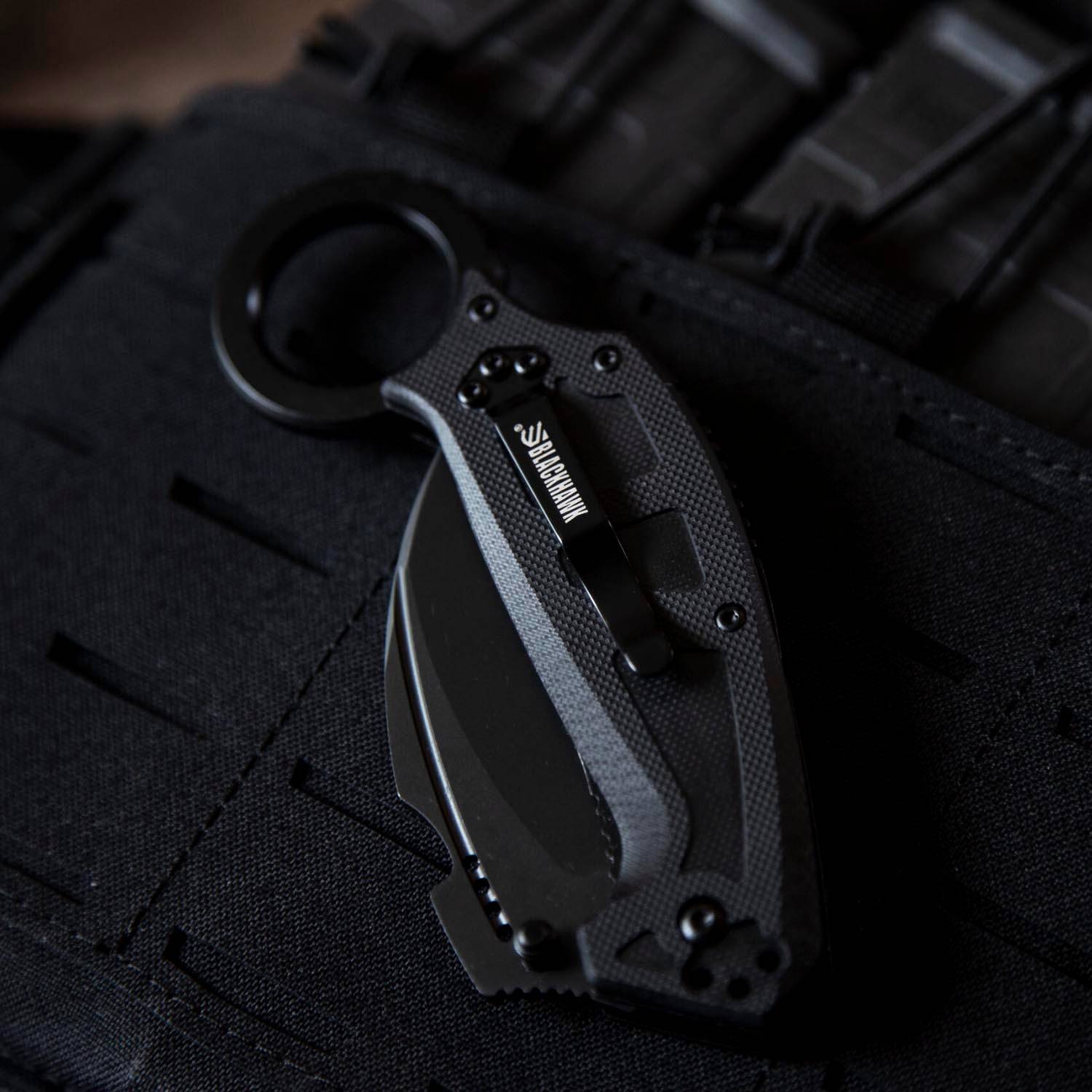 BLACKHAWK Garra lll Black Karambit Sideliner | U.S. Patriot
