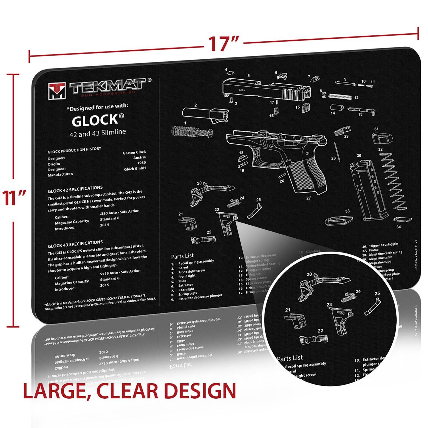 TekMat Glock 42/43 Gun Cleaning Mat | Galls
