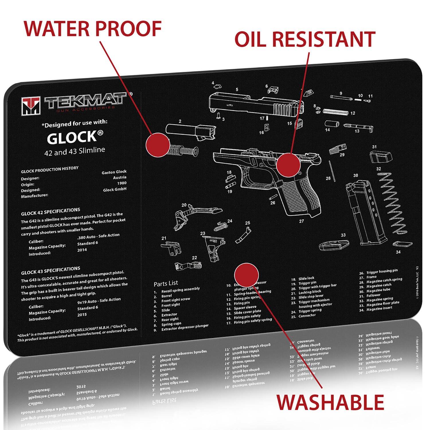 TekMat Glock 42/43 Gun Cleaning Mat | Galls