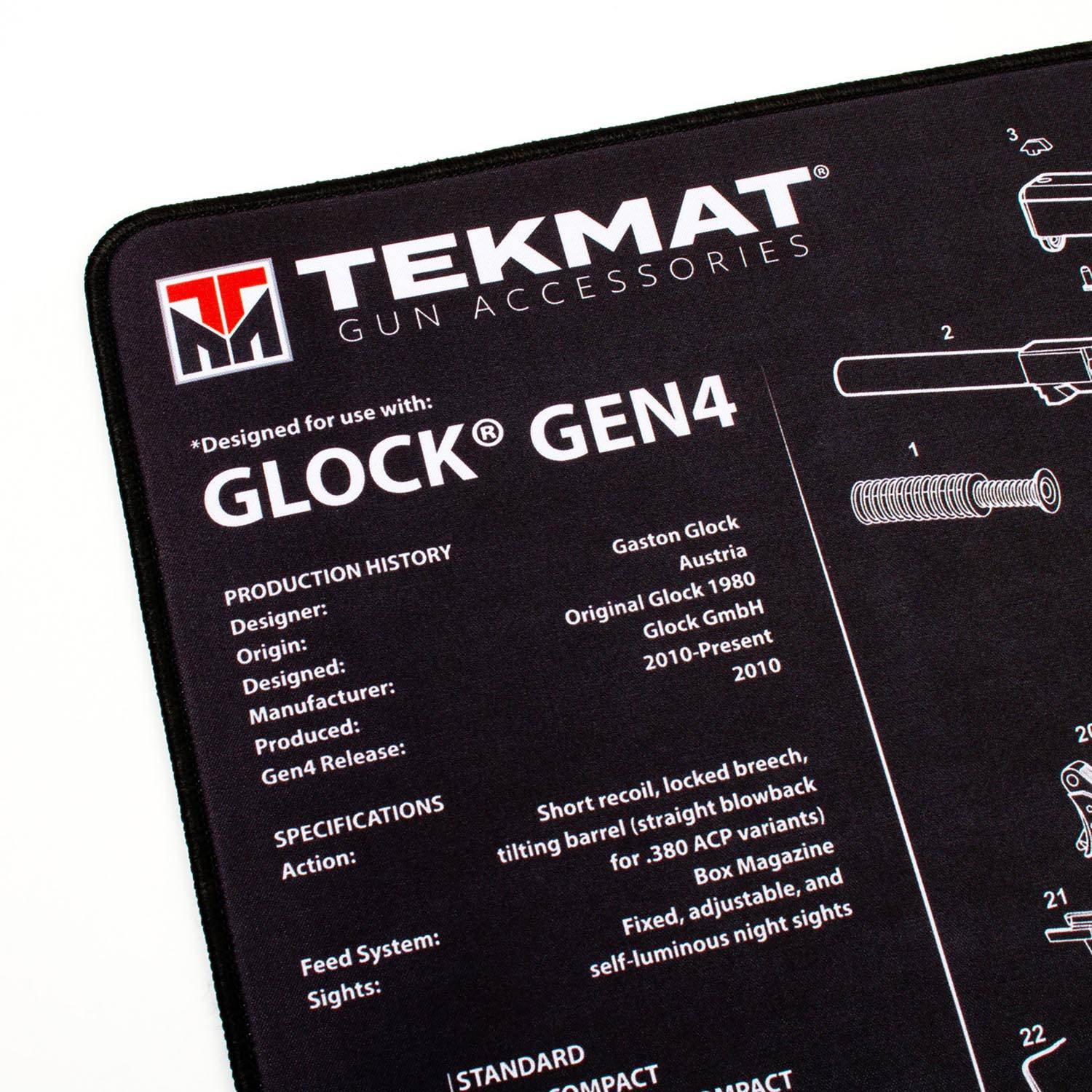 Tekmat Ultra Glock G4 Gun Cleaning Mat 20" | U.S. Patri