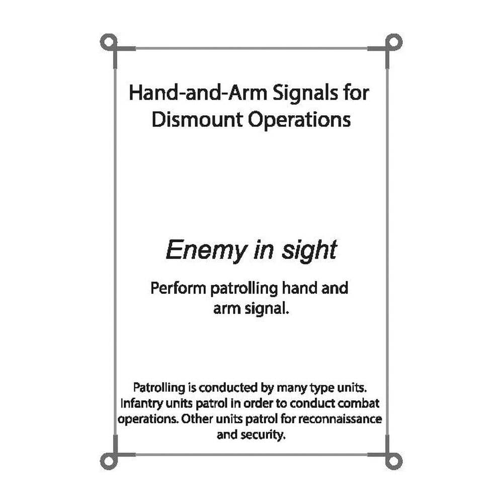 Army Flashcards Military Hand and Arm Signals Flashcard